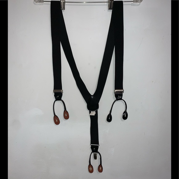 Gillmon | Accessories | Gillmon Classic Black Suspenders Leather Trim ...